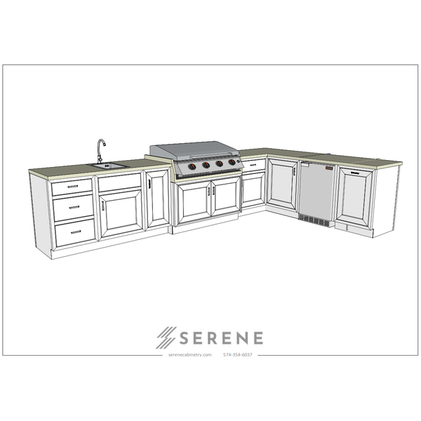 Scott - L Shape Kitchen 151" x 92" – Serene